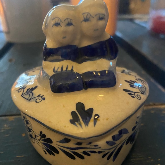 Other | Heart Shaped Delft Blue Trinket Box Dutch | Poshmark